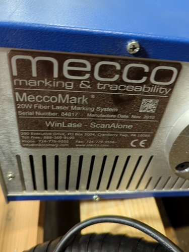MeccoMark 20W Fiber Laser Marking System with WinLase Professio - Used ...