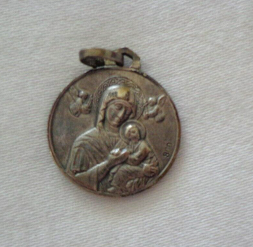 VTG PAULUS VI PONT MAX & LADY OF PERPETUAL HELP JESUS MEDAL 80% SILVER ...