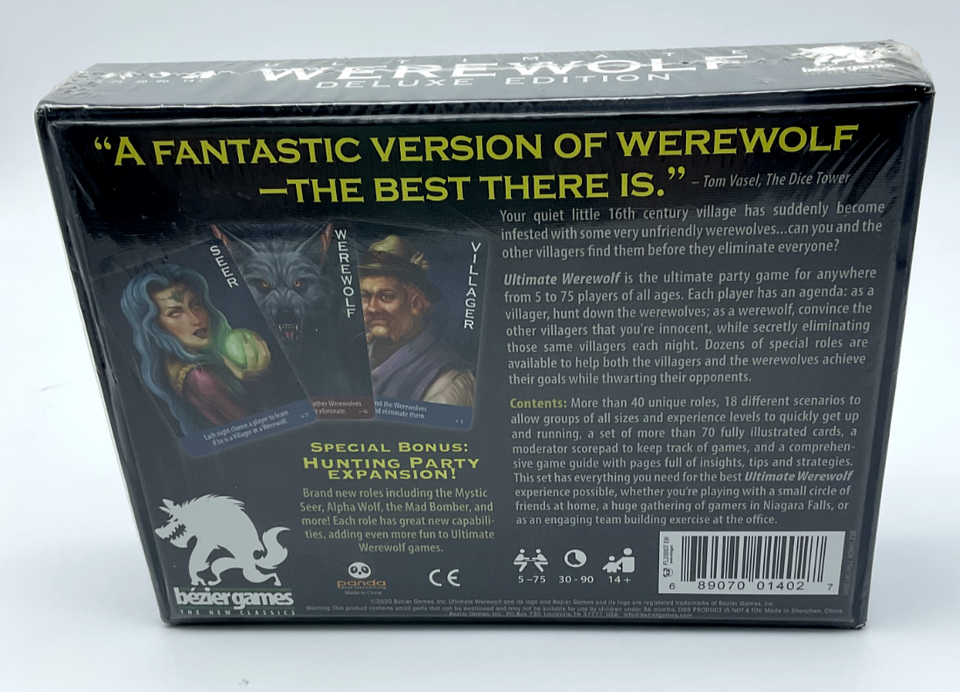 Ultimate Werewolf Deluxe Edition w/ Bonus Expansion Werewolf Hunting ...