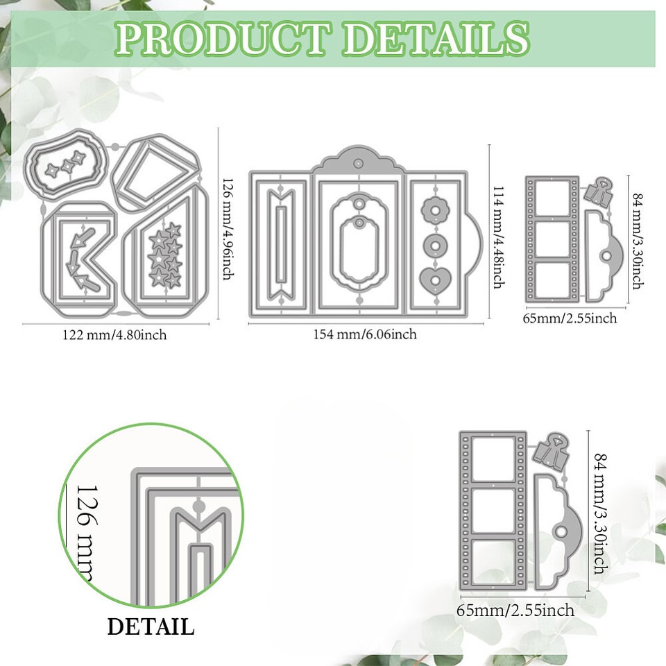 1set 3pcs 3 styles Carbon Steel Cutting Dies Stencils for Scrapbooking ...