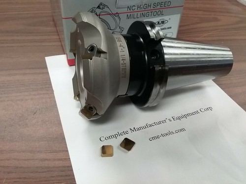 4" 45 degree indexable face shell mill w. CAT50 Arbor, face milling ...