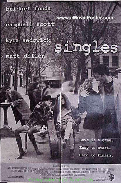 SINGLES MOVIE POSTER Original Folded 27x40 MATT DILLON BRIDGET FONDA | eBay