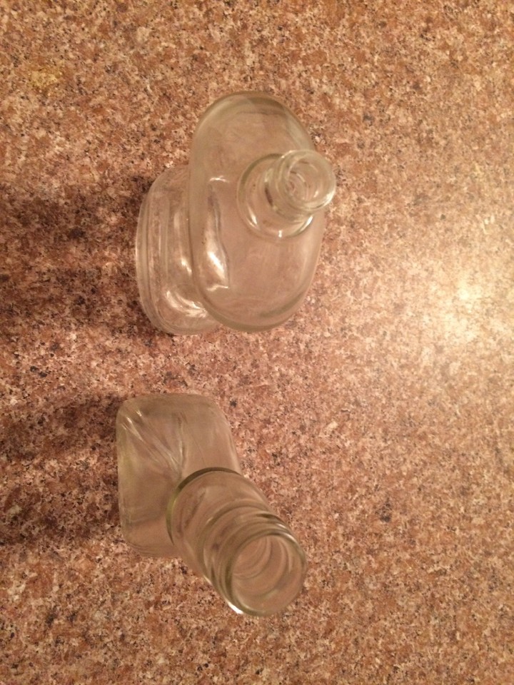 Two antique Vintage Clear Bottle Woodbury &vtg Corked Spice/or Colonge ...