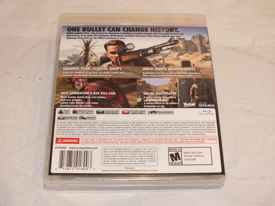 Sniper Elite III [Ultimate Edition] Playstation 3 CIB PS3 812872018003 ...