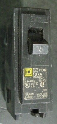 Square D HOM Series Circuit Breaker 15A 1P 10kA | eBay