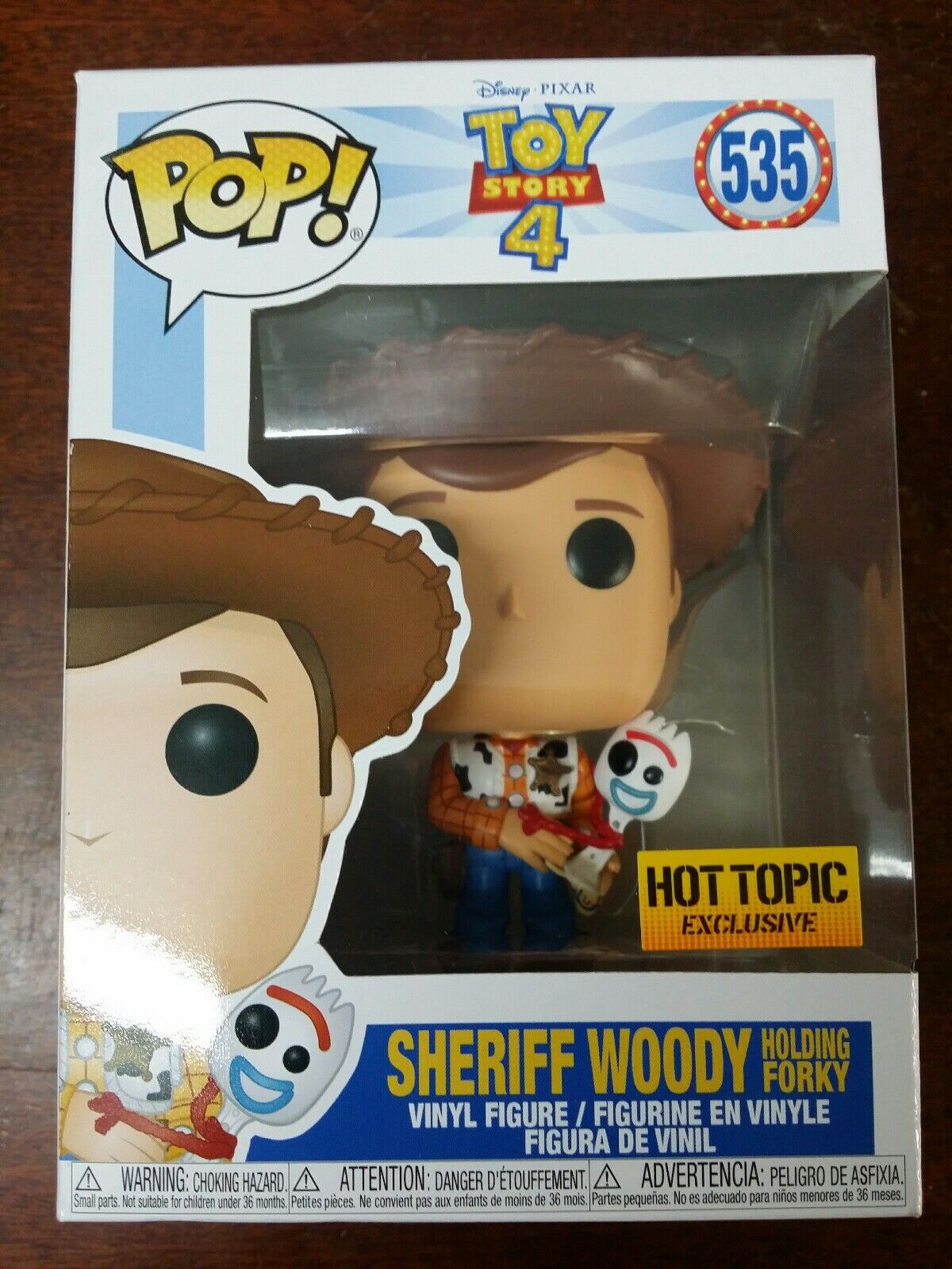 Funko Pop Toy Story 4 Sheriff Woody Holding Forky Hot Topic Exclusive