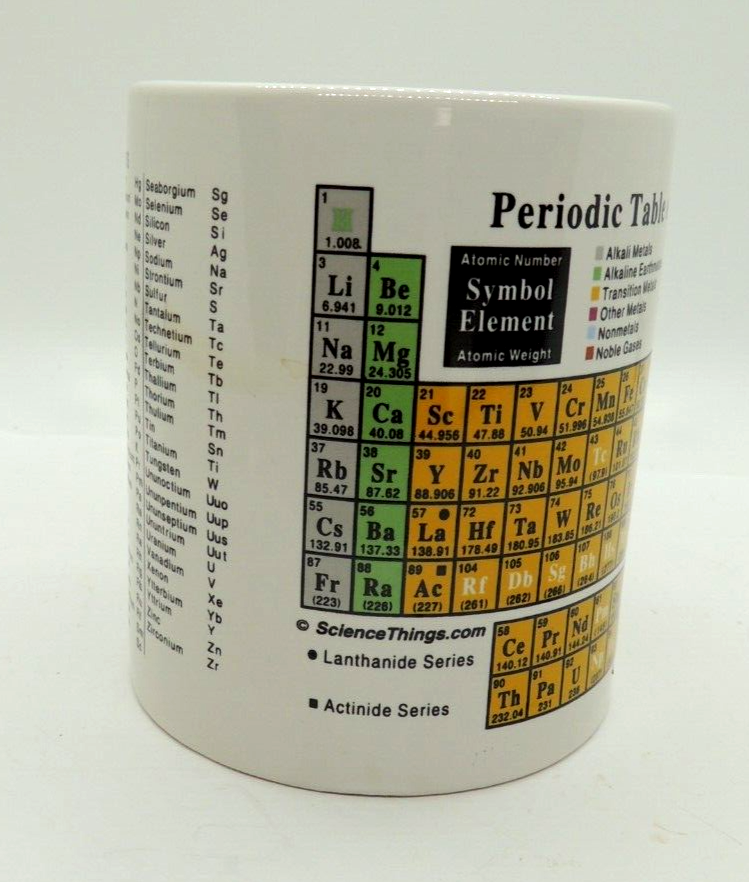 Periodic Table Of The Elements Coffee Tea Mug Cup Chemistry Science ...