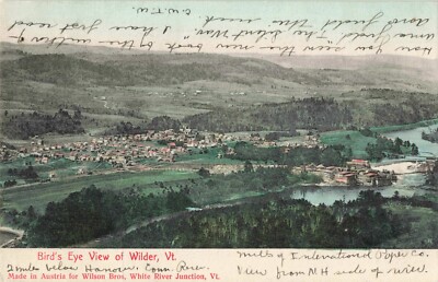 Bird's Eye View of Wilder, Vermont VT - 1906 Vintage Postcard | eBay