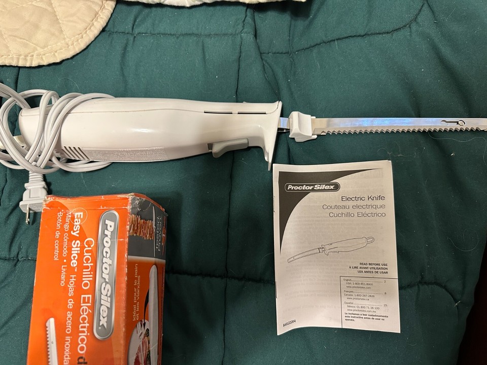 Procter Silex Durable Easy Slice Electric Knife Stainless Steel Blades ...