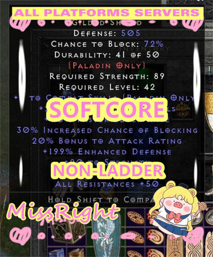 Herald of Zakarum Shield🌺Diablo 2 D2R Softcore NON-LADDER🌺PC-SWITC-PS ...