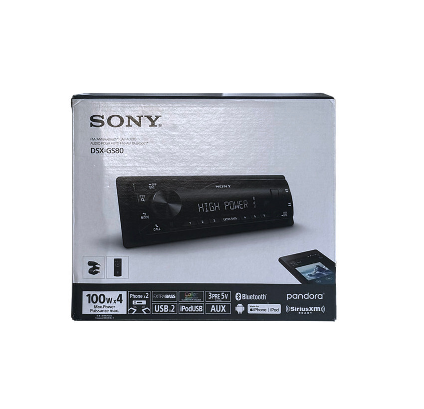 Sony DSX-GS80 1-DIN 45W x 4 RMS High Power Car Stereo, Bluetooth ...