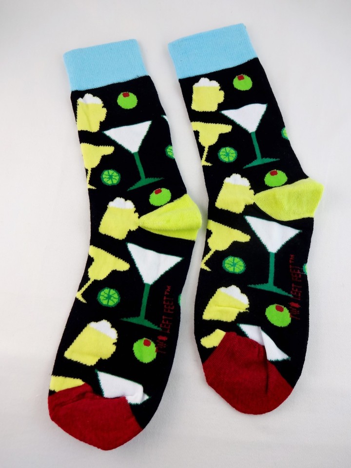 Martini Lover's Socks Best Cocktail Two Sizes Black Green Olives His ...