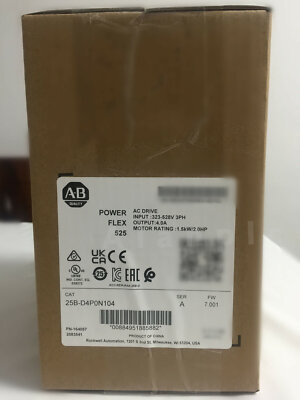 Allen-Bradley 25B-D4P0N104 Power Flex 525 AC Drive 25BD4P0N104 AB Fast ...