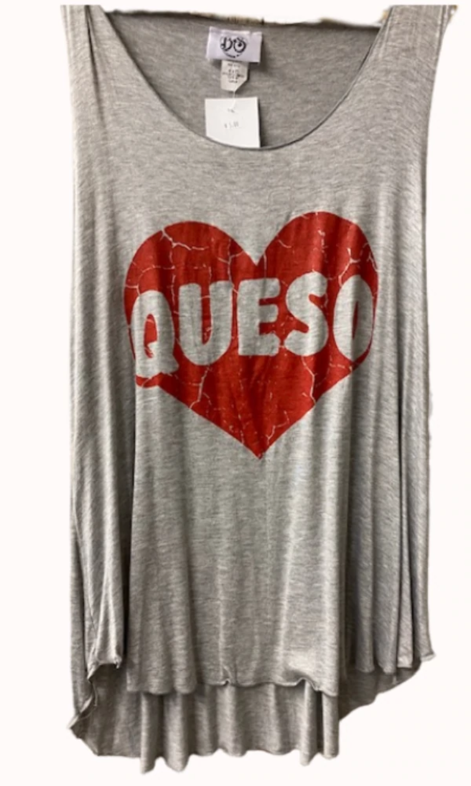 Cowgirl Kim I Love Queso Tank - Athletic Gray- size Large | eBay