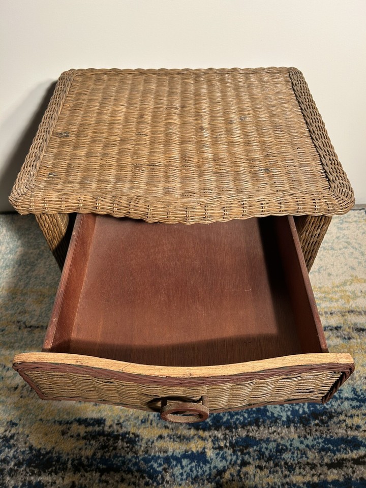 Pier 1 Wicker Nightstand | eBay