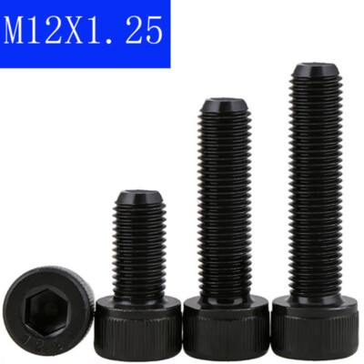 M12 - 1.25 FINE Thread Socket Head Caps Screws 12.9 Alloy Steel Black ...