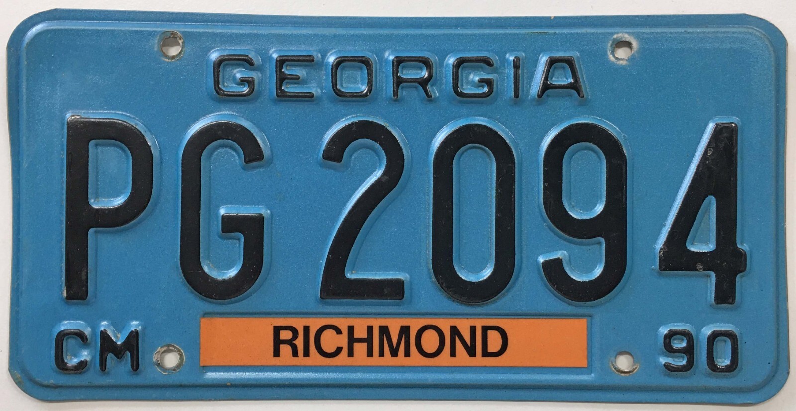 Vintage Blue Georgia 1990 36,000 lbs Truck License Plate PG 2094 ...