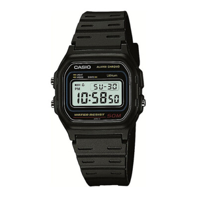 Mens Womens Watch CASIO W-59-1V Chrono Digital Alarm Silicon Black ...