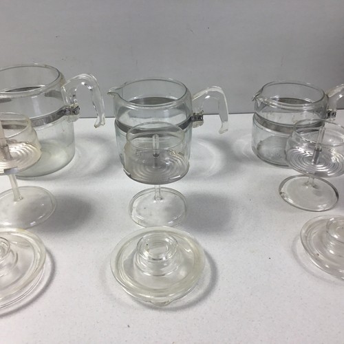 Vintage 3 Pyrex Flameware 7754 7756 7759 Coffee Pot Glass Percolator ...