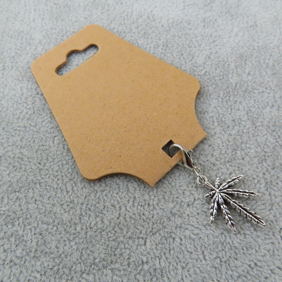 MARIJUANA Charm Zipper Pull Keychain Add On Clip Dangle Weed Pot Leaf ...