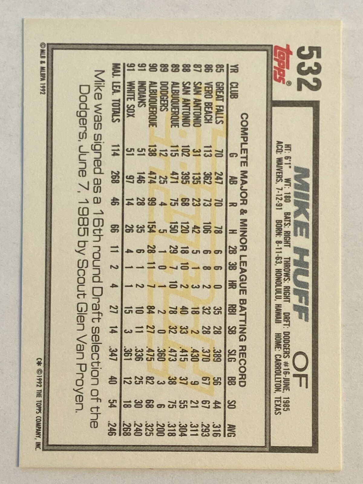 1992 Topps - Gold Red Sox #532 Mike Huff for sale online | eBay