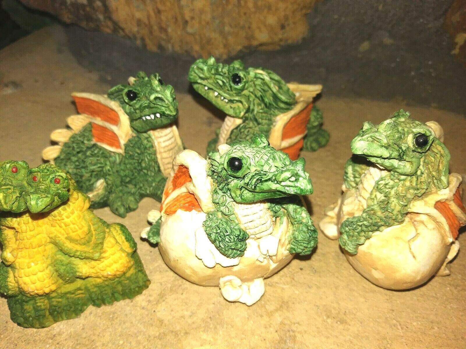 DRAGON HATCHLINGS, STONE CRITTER LITTLES-THREE DIFFERENT, SET OF FIVE ...