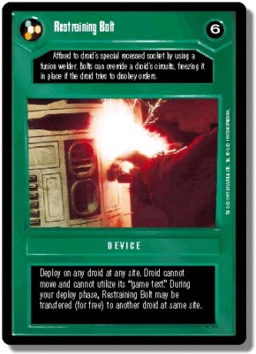 SWCCG: Restraining Bolt - Darkside [Ungraded] Premiere SW Star Wars CCG ...