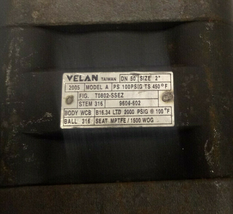 Velan Valve Size 2" Model A FIG T0802-SSEZ, Stem 316 | eBay