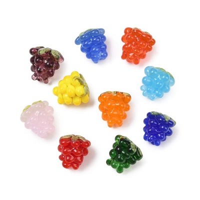 10x Grape Shape Handmade Lampwork Glass Beads Raspberry Food Fruit ...