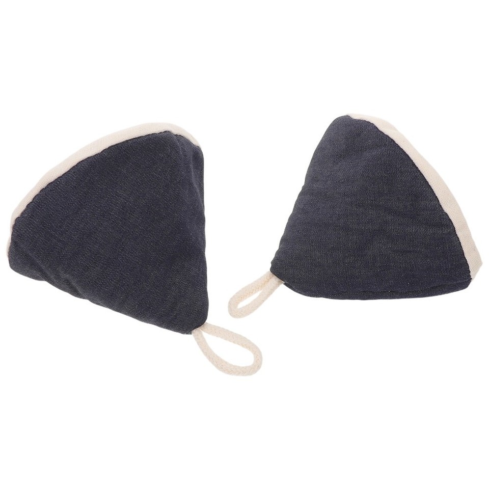 2 Pcs Heat Insulated Cotton Handle Covers Triangle Cast Iron Pot Lid ...