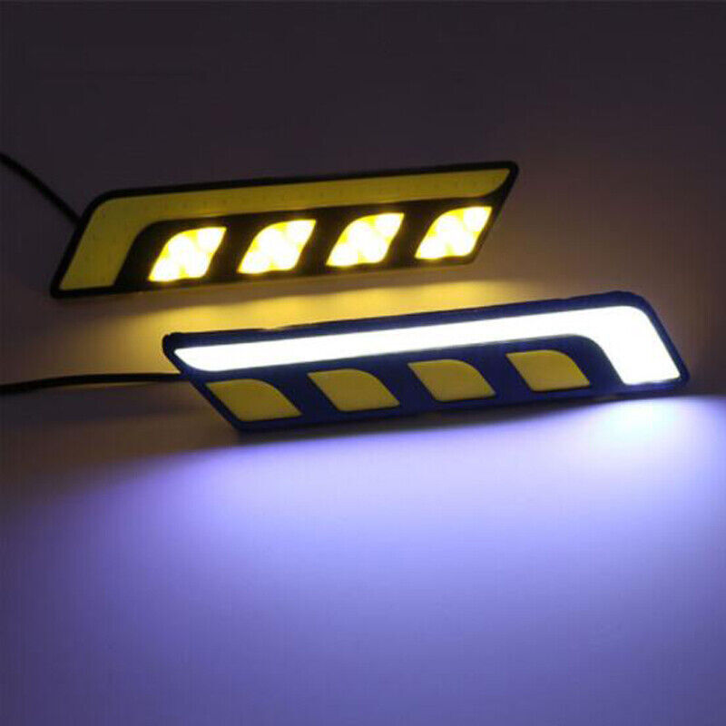 2X LED Daytime Running Light White + Amber DRL Driving Turn Signal Fog ...