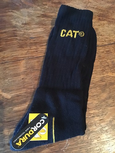 MENS HIGH QUALITY CAT BLACK STEEL TOE CAP IND WORK BOOT SOCKS | eBay