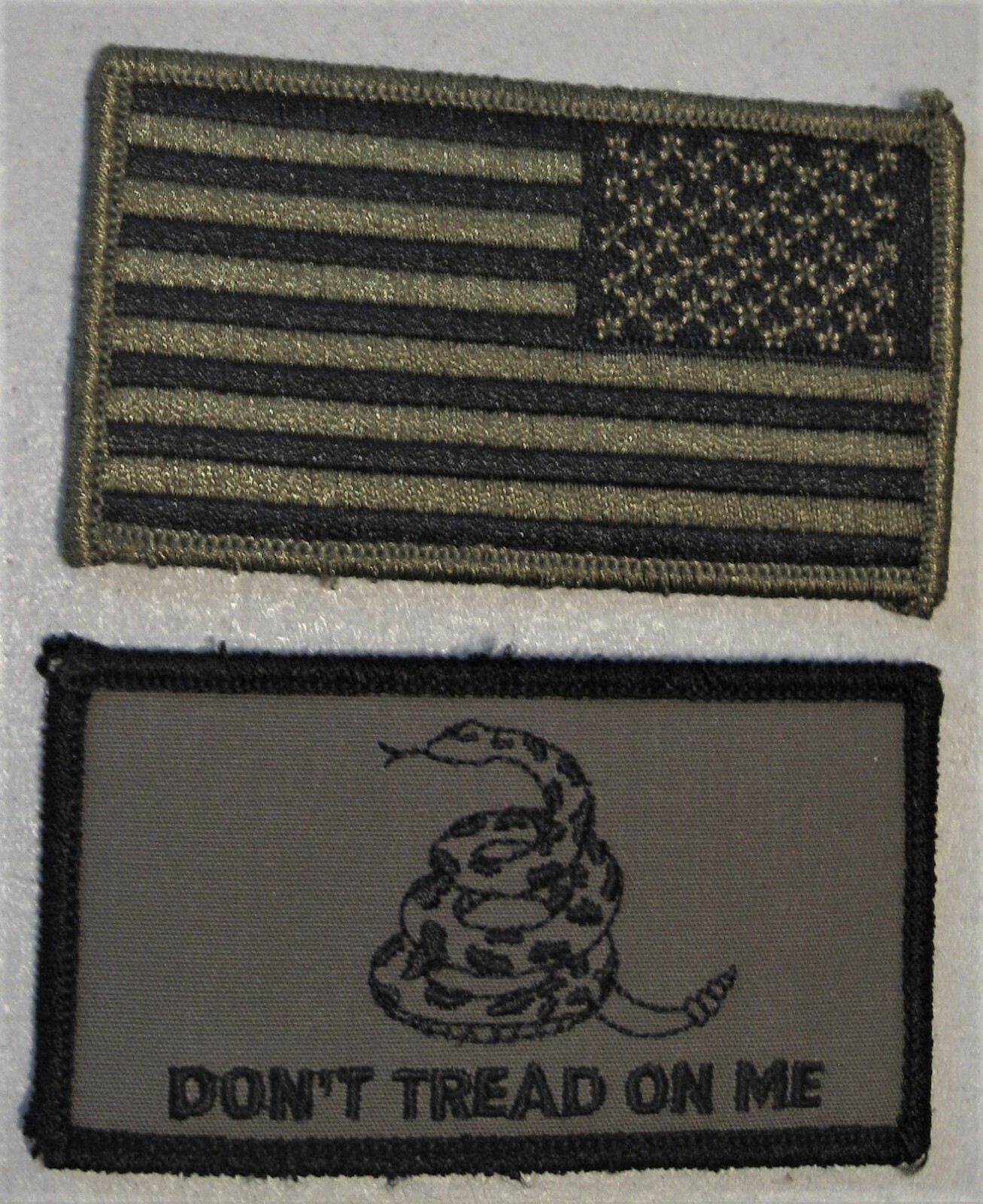 TWO PATCHES MILITARY USA FLAGS , GREEN SUBDUED, NEW | eBay
