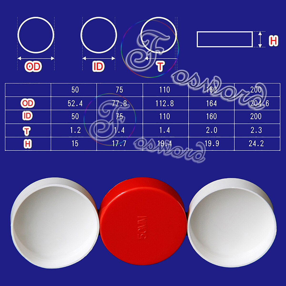 50-200mm PVC Cap End Caps Plug Blanking Adhesive Drain Pipe Tube Water ...