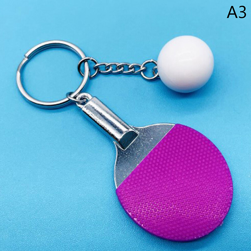 Sport Ping Pong Table Tennis Ball Badminton Bowling Ball Keychain Key ...