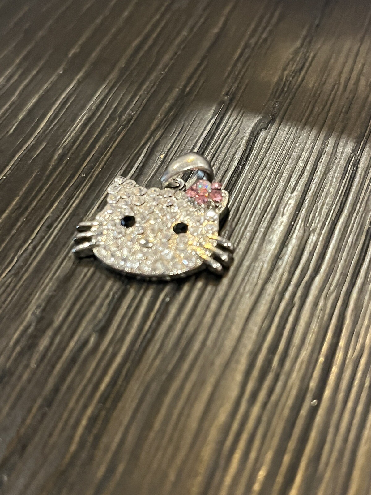 Hello Kitty Rhinestone Diamond Pendant Charm With Flo… - Gem