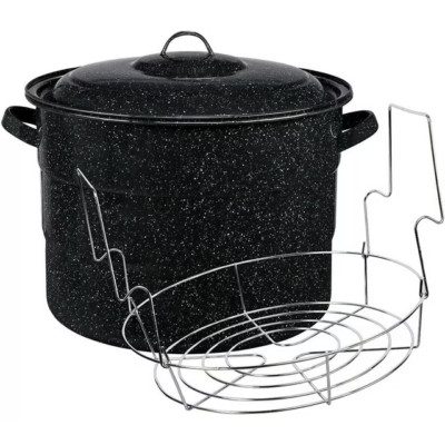 Granite Ware 21.5-Quart Water Bath Canner with Jar Rack (Speckled Black ...