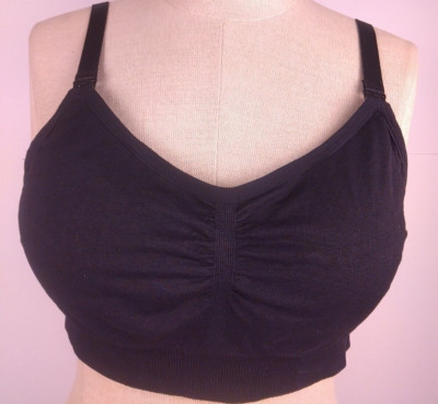 Lamaze RN 93010 Black Nylon Wireless Nursing Bra Size L (50) | eBay