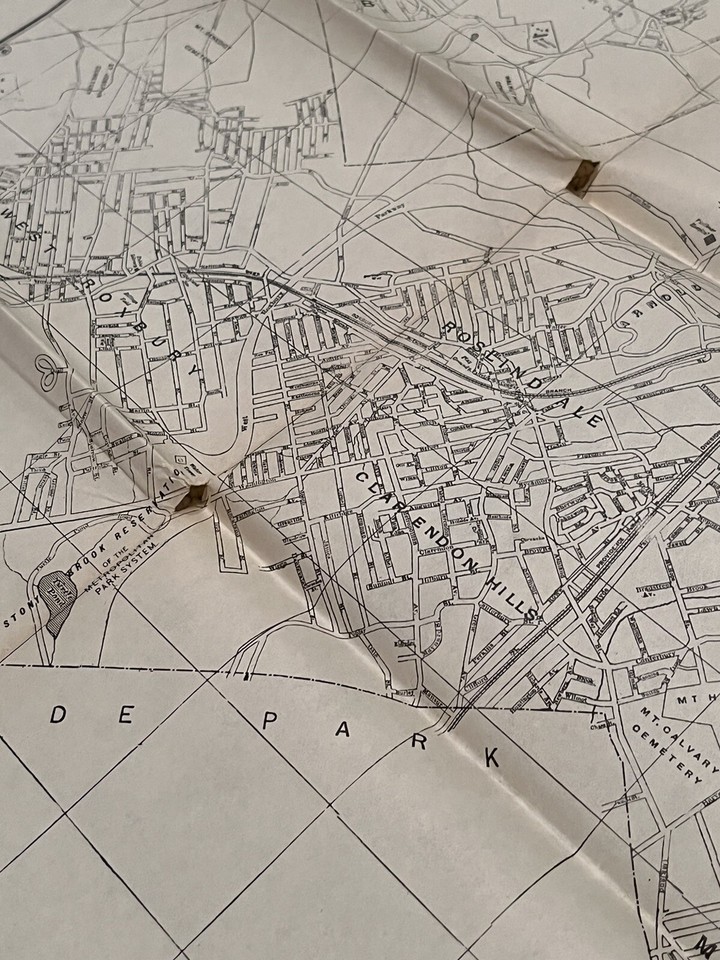 Antique 1915 Boston city MAP Heliotype Printing Co. Sampson & Murdock ...
