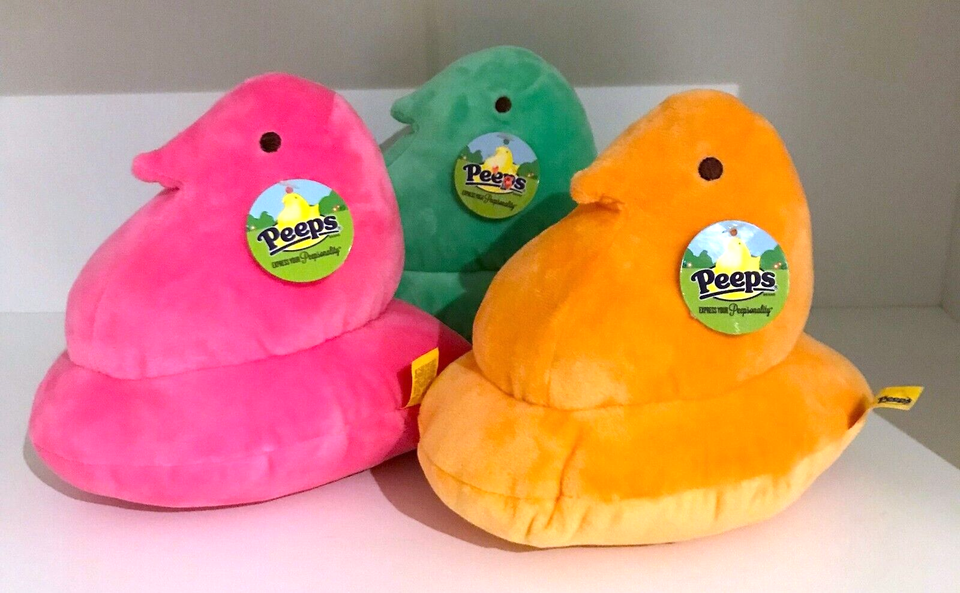 New Peeps Plush Easter Chick 9” Just Born 2014 Pink Orange Green-U Pick ...