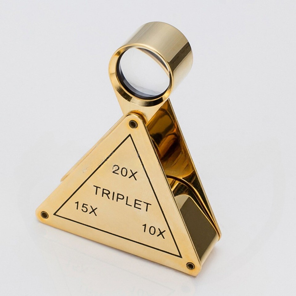 Jewelers Loupe 10X 15X 20X Triangle Triplet Magnifier 1pcs Handheld Eye ...