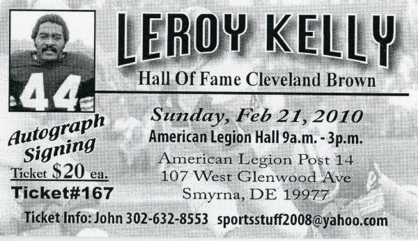 LEROY KELLY AUTOGRAPHED GAME ACTION 8X10 PHOTO - CLEVELAND BROWNS | eBay