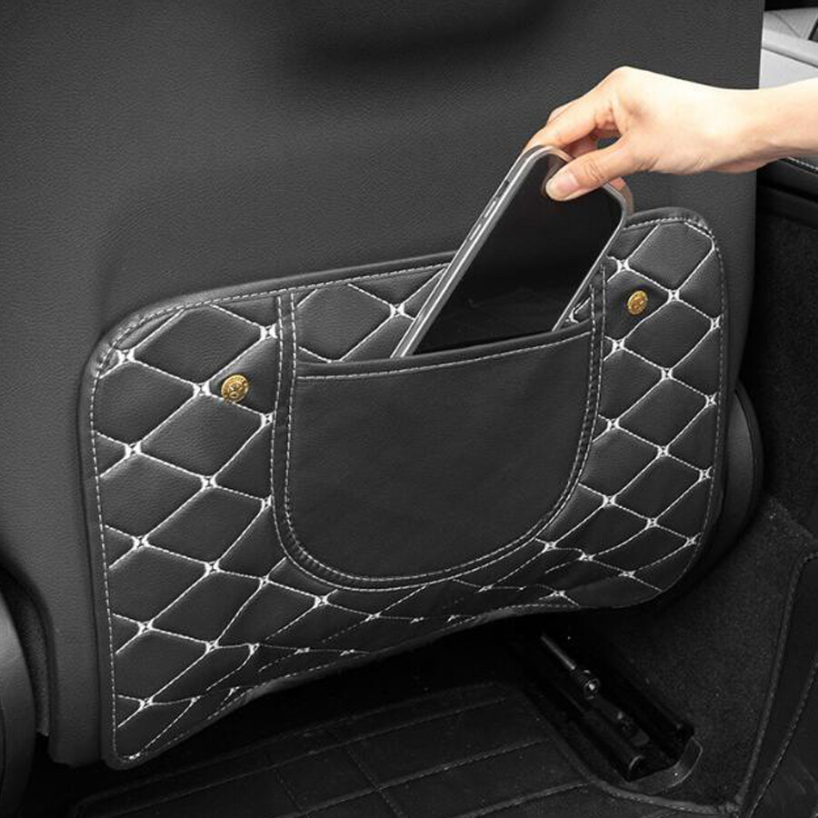 1PC Auto PU Leather Protector Cover Car Seat Back Anti Kick Pad Mat ...