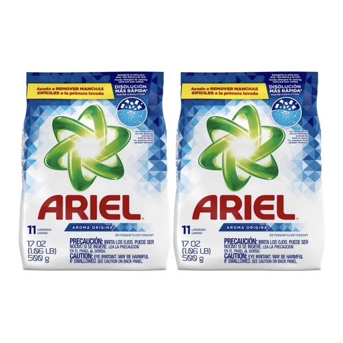 Ariel 2X Power Laundry Detergent Powder Original, 17oz (500g) (Pack of ...