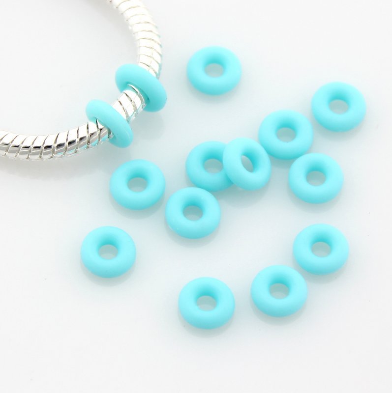 Mix Color Rubber O-Ring Clip Charms Safety Stopper Beads Fit Charm ...