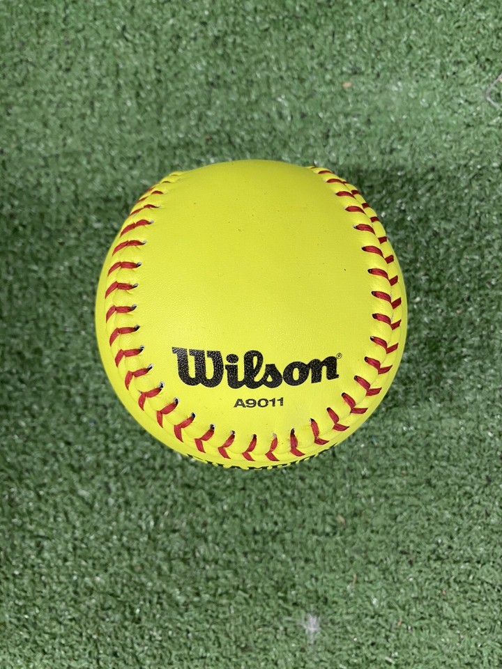 Wilson A9011 12" Leather Fastpitch Softballs NFHS High Seam 1 Dozen New ...