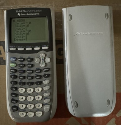 Texas Instruments TI-84 Plus Silver Edition Graphing Calculator w/Cover ...