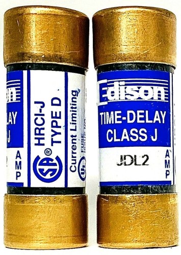 Edison JDL2 Fuses (2) Time Delay Class J 2A L38 D HRCI-J | eBay