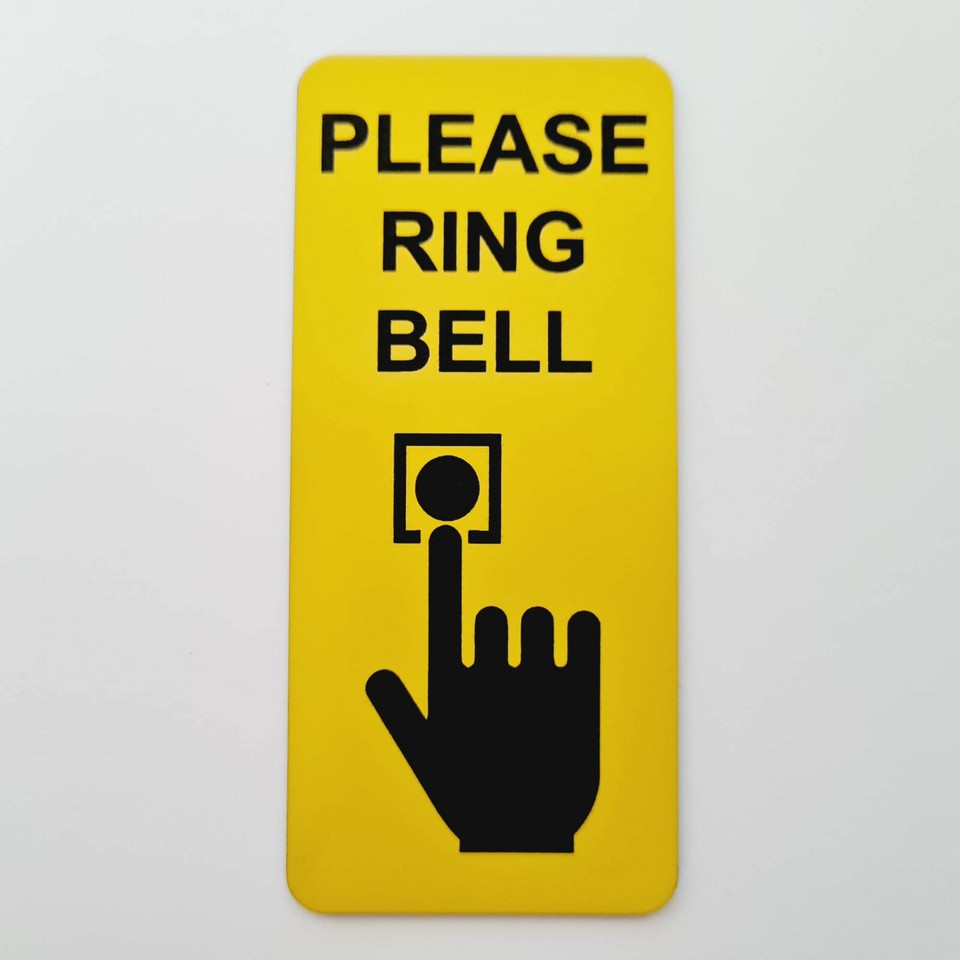 Please Ring Bell Sign Plaque Door Doorbell Buzzer Push Button Intercom ...