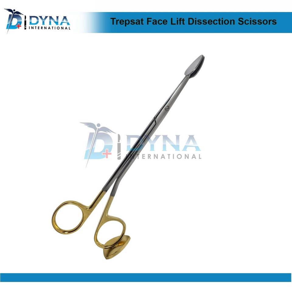 New Trepsat 8.5" Dissection Scissor for Face Lift with Curved Tips, TC ...